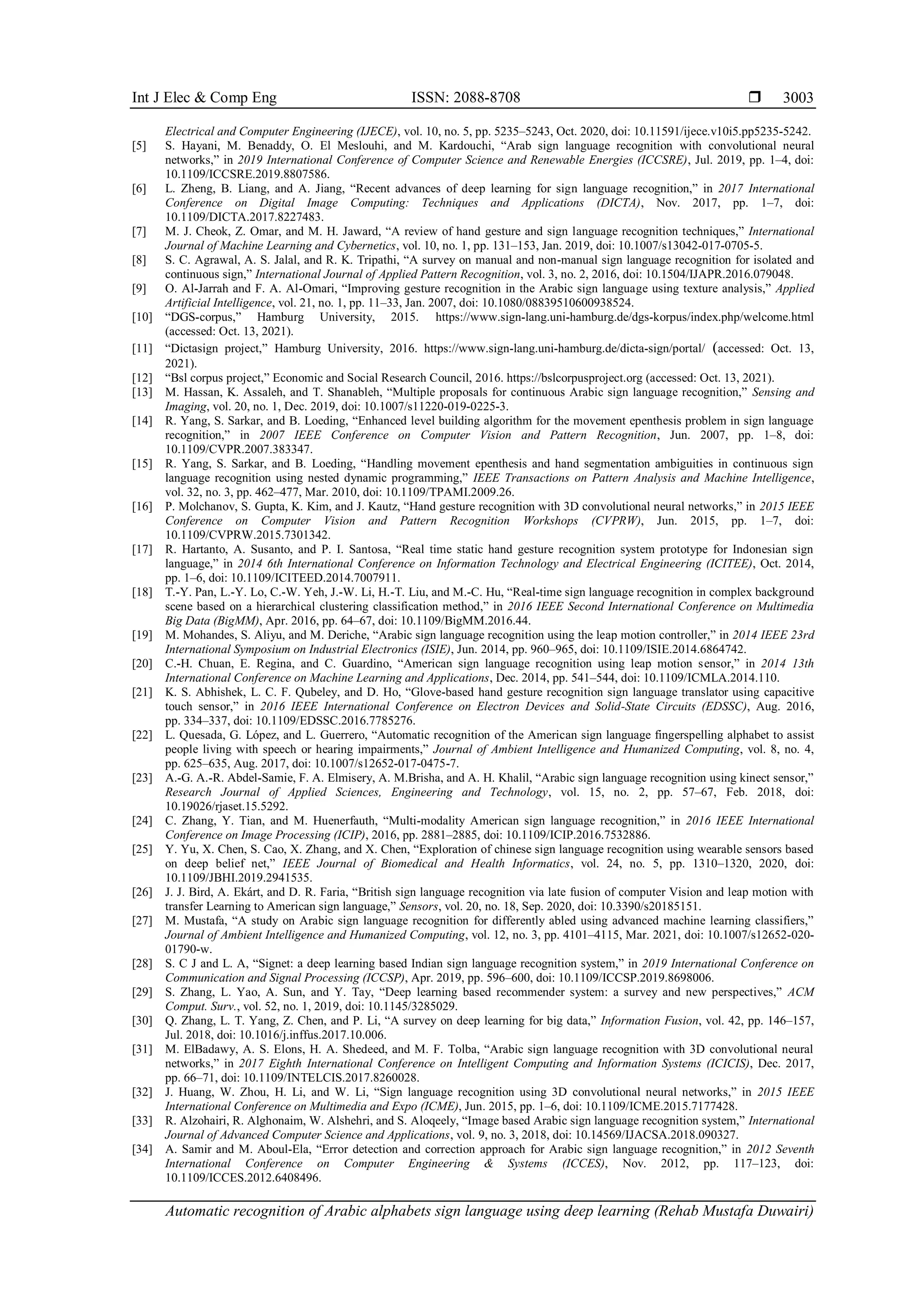 Automatic recognition of Arabic alphabets sign language using deep ...