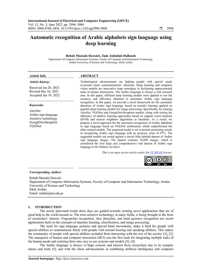 Automatic recognition of Arabic alphabets sign language using deep ...