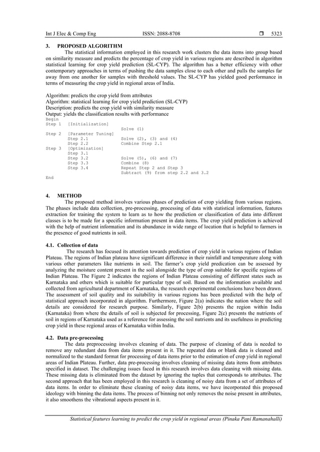 Statistical Features Learning To Predict The Crop Yield In Regional Areas Pdf