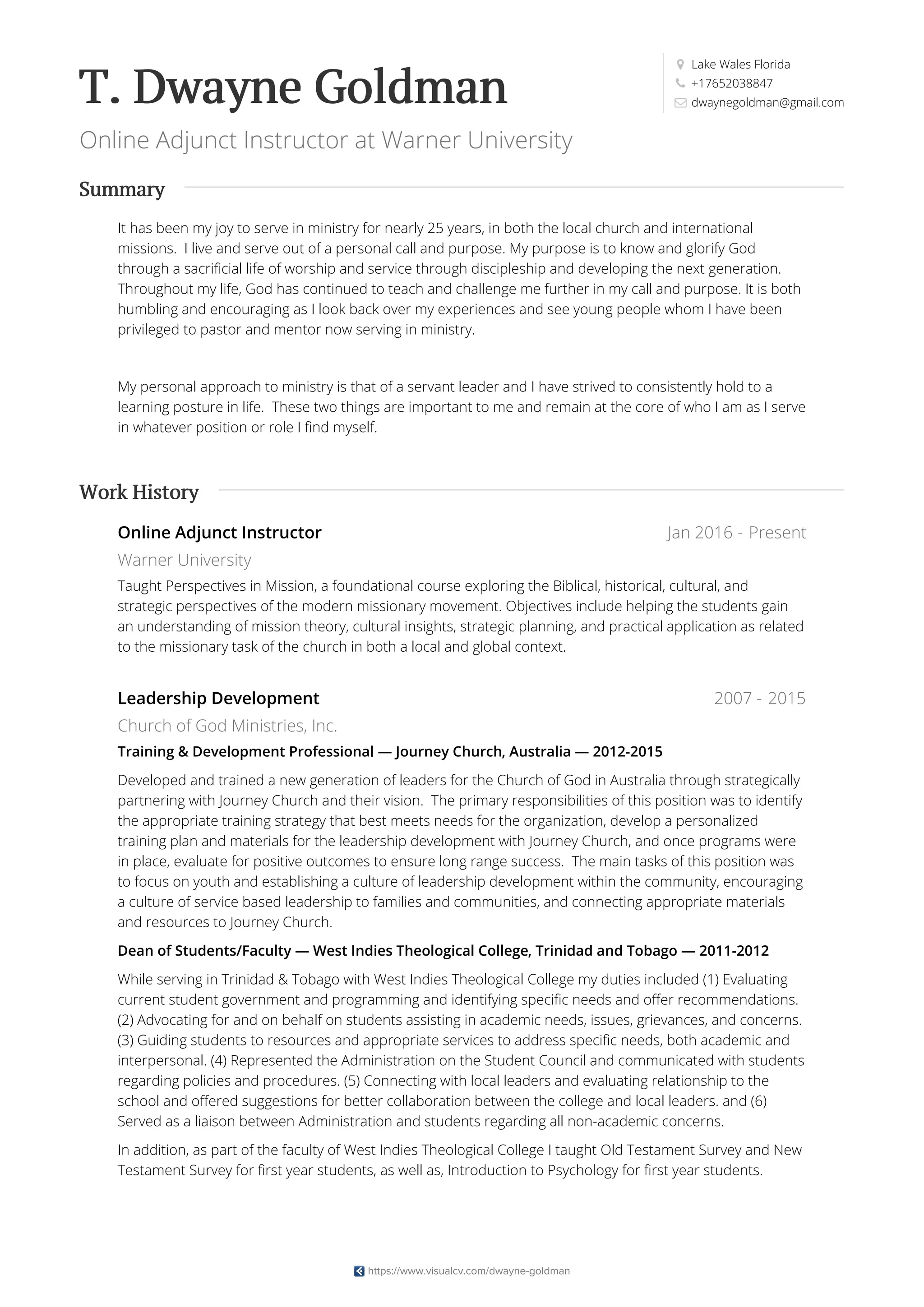 Dwayne Goldman CV (May2016) | PDF