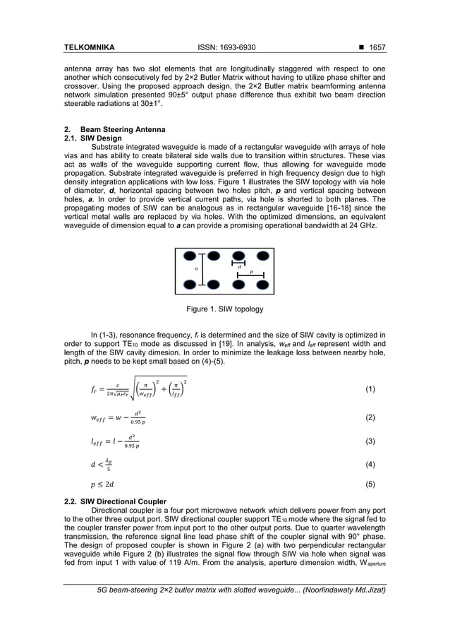 5G beam-steering 2×2 butler matrix with slotted waveguide antenna array | PDF