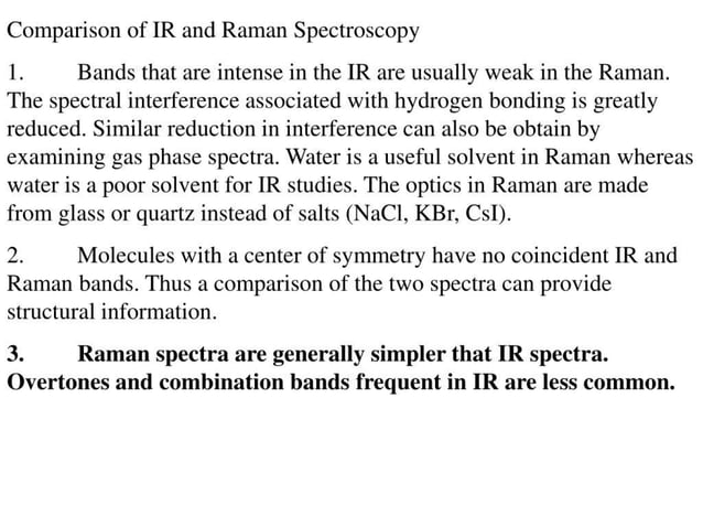 Introduction to Raman Spectroscopy Historical Background The Raman Effect Instrumentation in ...