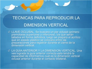 DIMENSION VERTICAL EN ODONTOLOGIA, DIMENSION VERTICAL | PPT