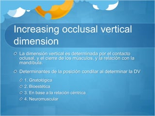 DIMENSION VERTICAL EN ODONTOLOGIA, DIMENSION VERTICAL | PPTX