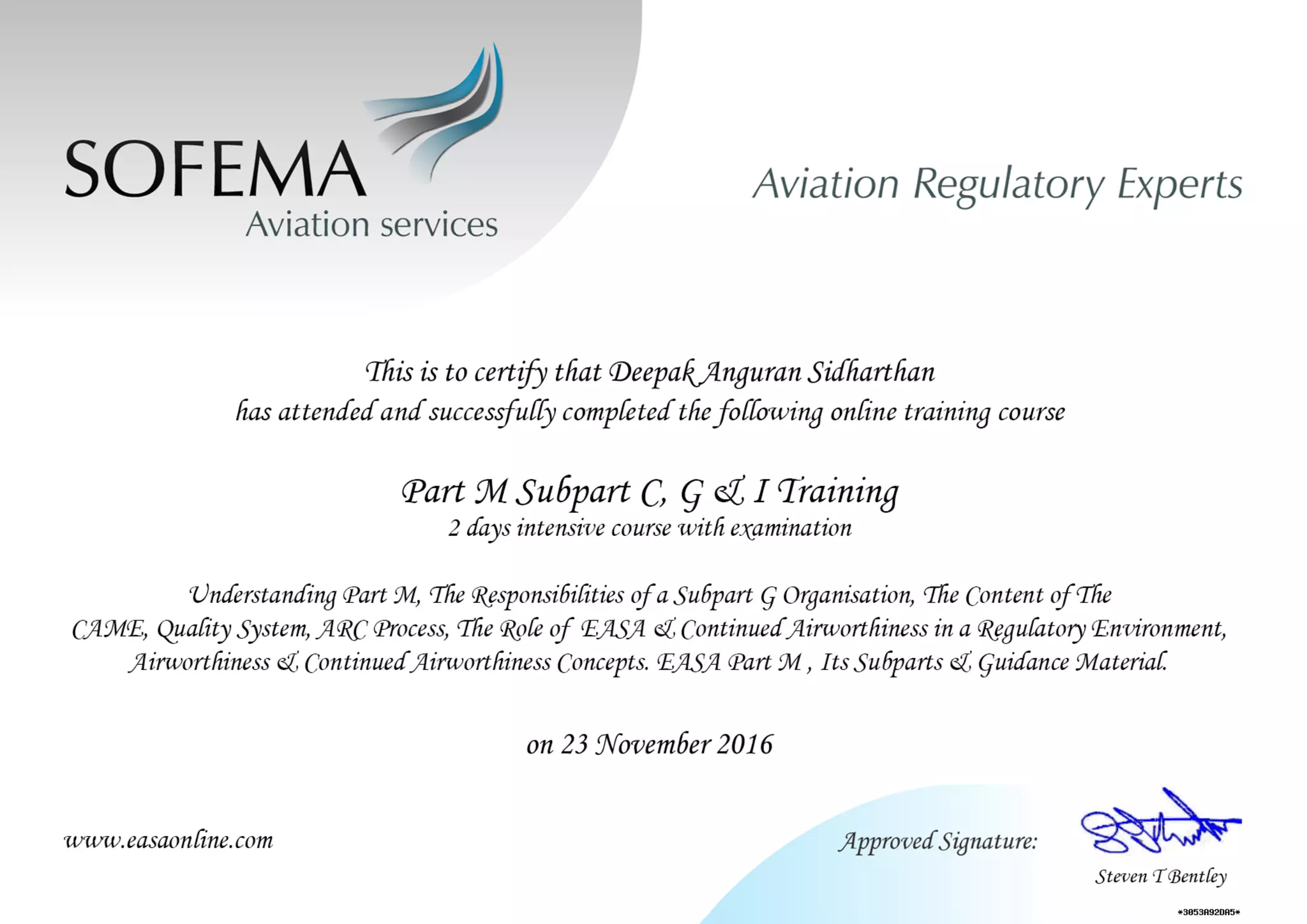 Part M Certificate | PDF