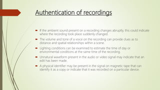 Audio and Video Forensics | PPTX