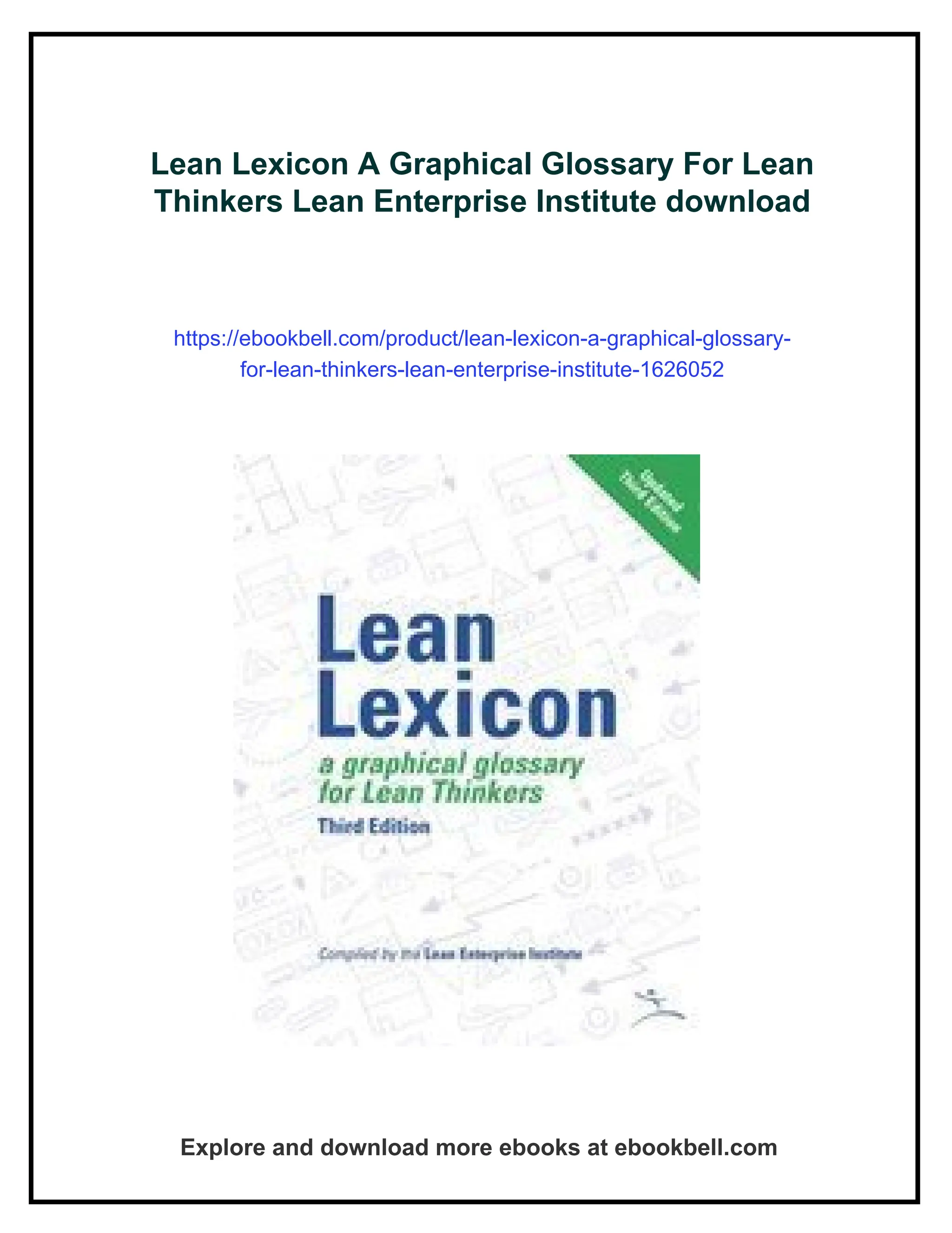 Lean Lexicon A Graphical Glossary For Lean Thinkers Lean Enterprise ...