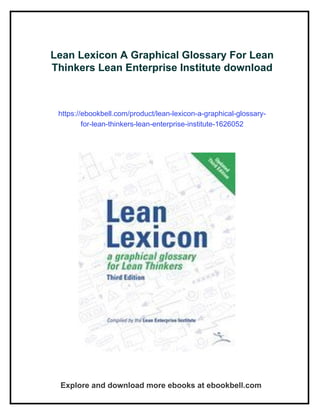 Lean Lexicon A Graphical Glossary For Lean Thinkers Lean Enterprise ...