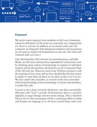 Lean Lexicon A Graphical Glossary For Lean Thinkers Lean Enterprise ...