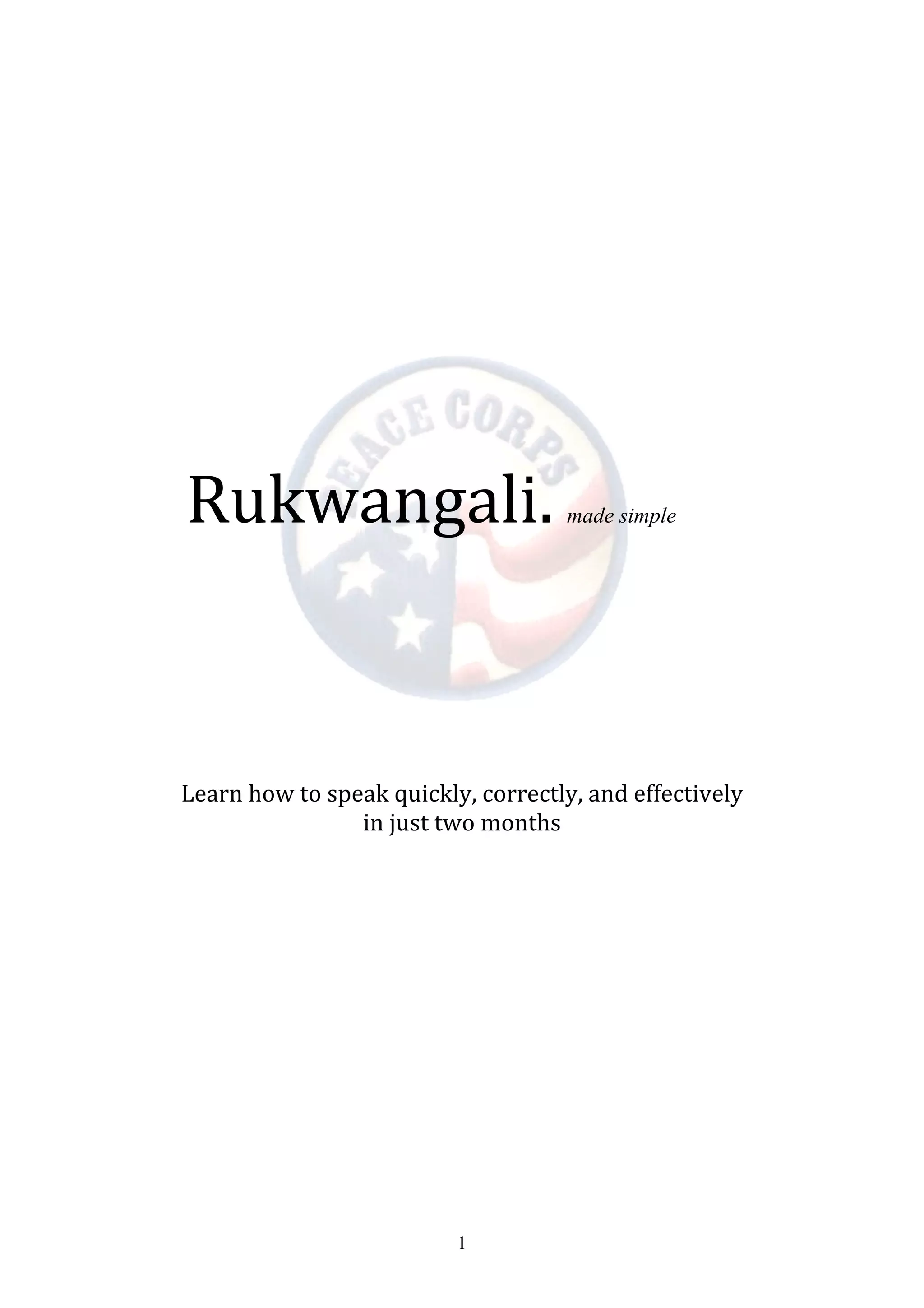 Rukwangali Language Manual | PDF