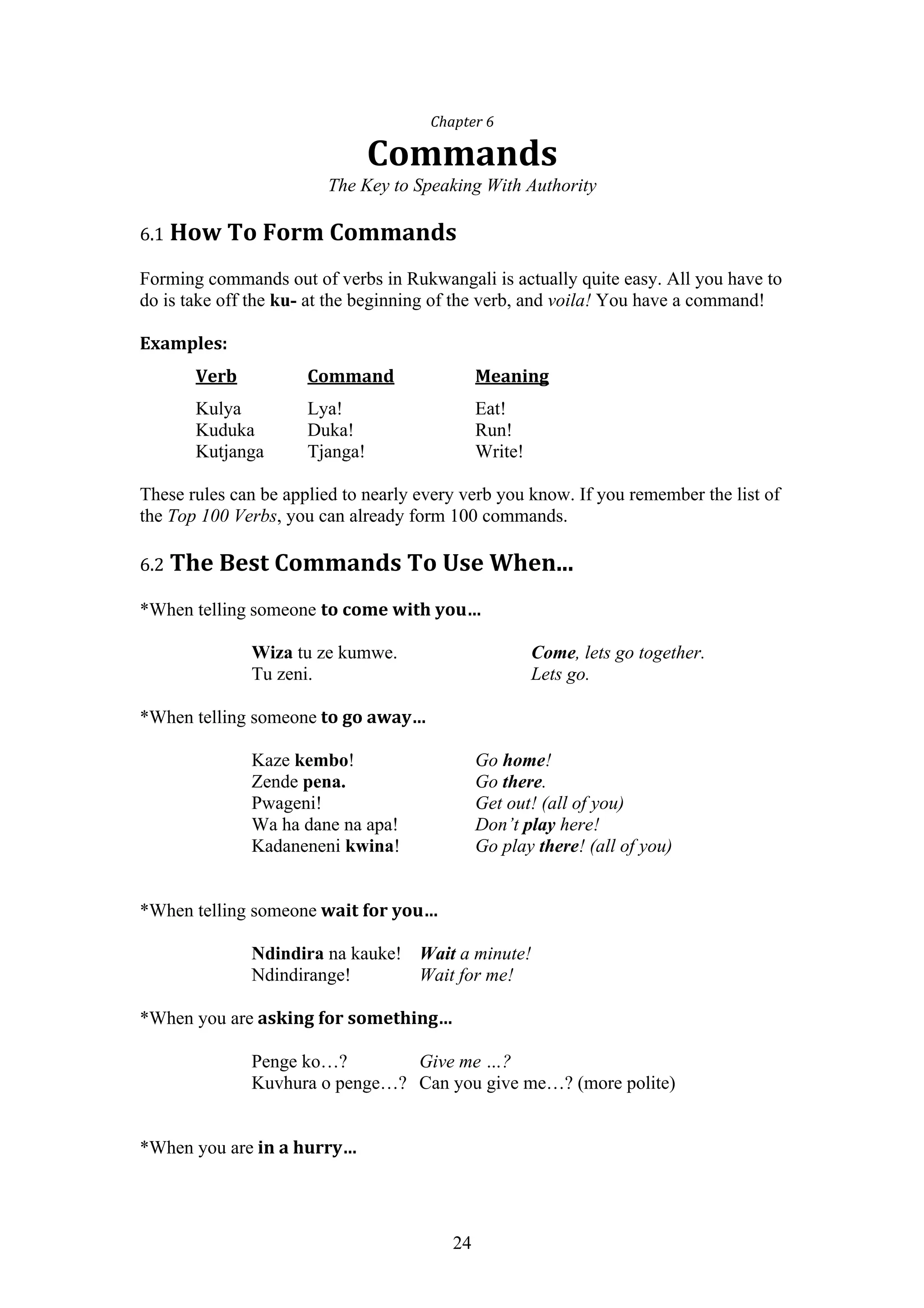 Rukwangali Language Manual | PDF