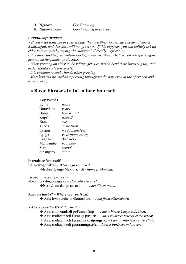 Rukwangali Language Manual | PDF