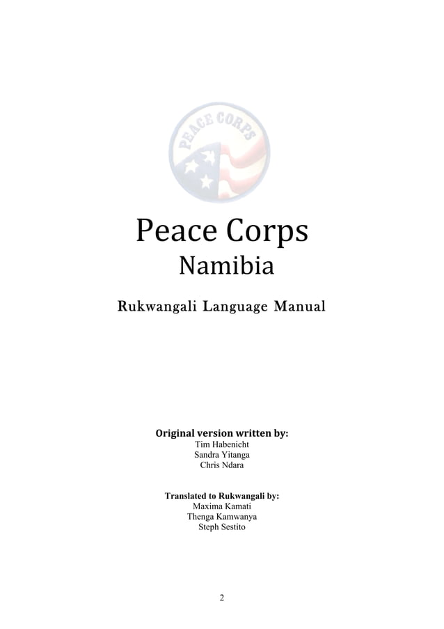 Rukwangali Language Manual | PDF