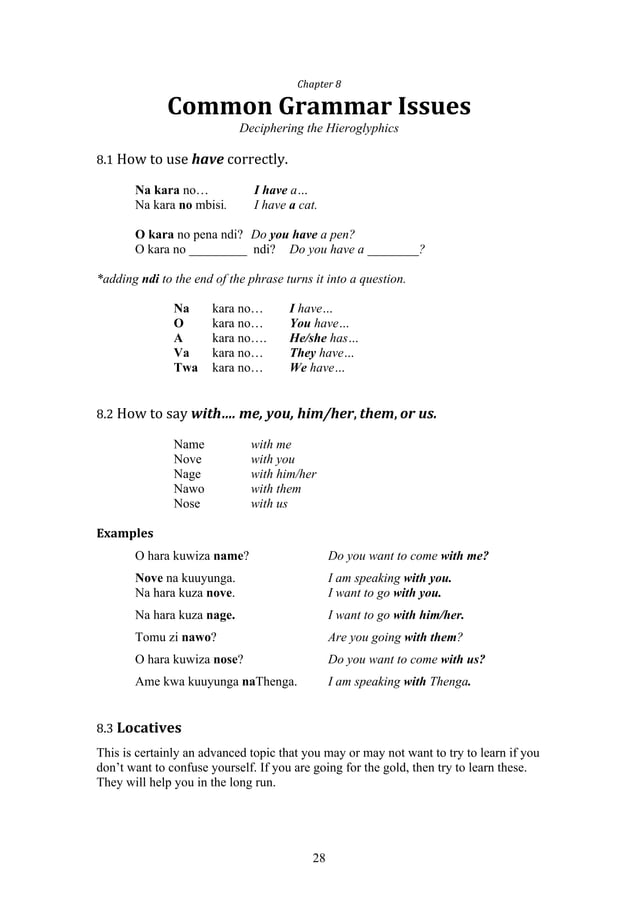 Rukwangali Language Manual | PDF