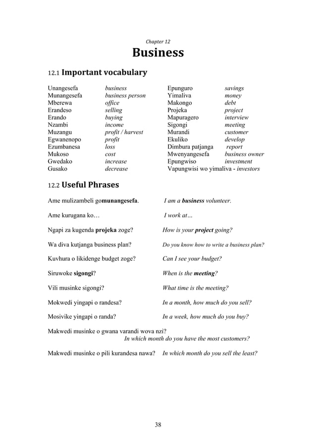 Rukwangali Language Manual | PDF