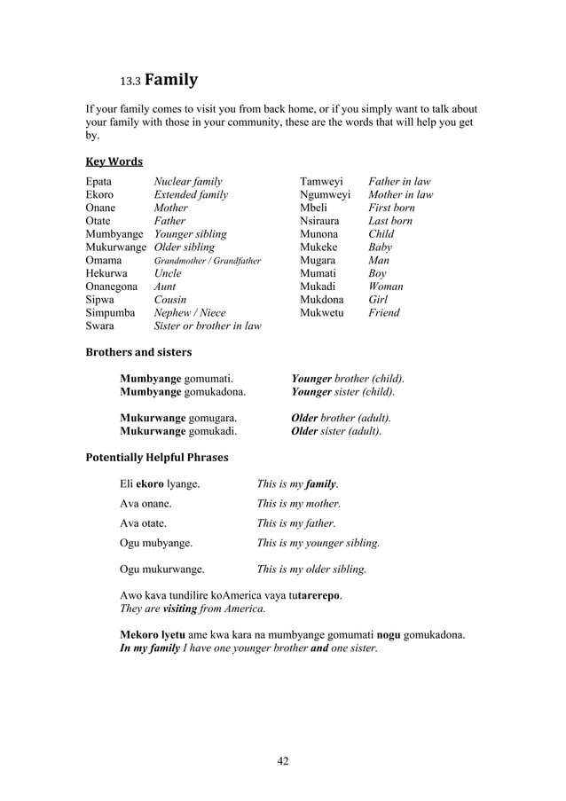 Rukwangali Language Manual | PDF