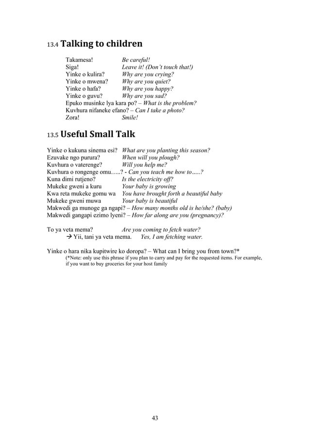 Rukwangali Language Manual | PDF