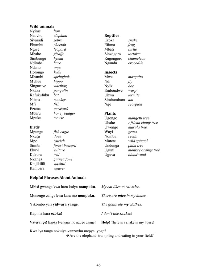Rukwangali Language Manual | PDF