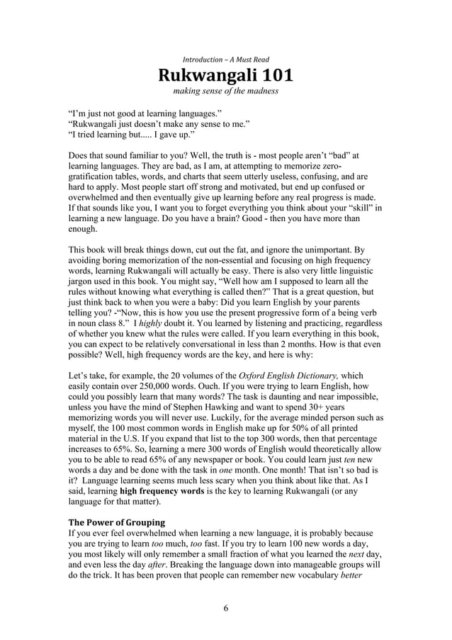 Rukwangali Language Manual | PDF