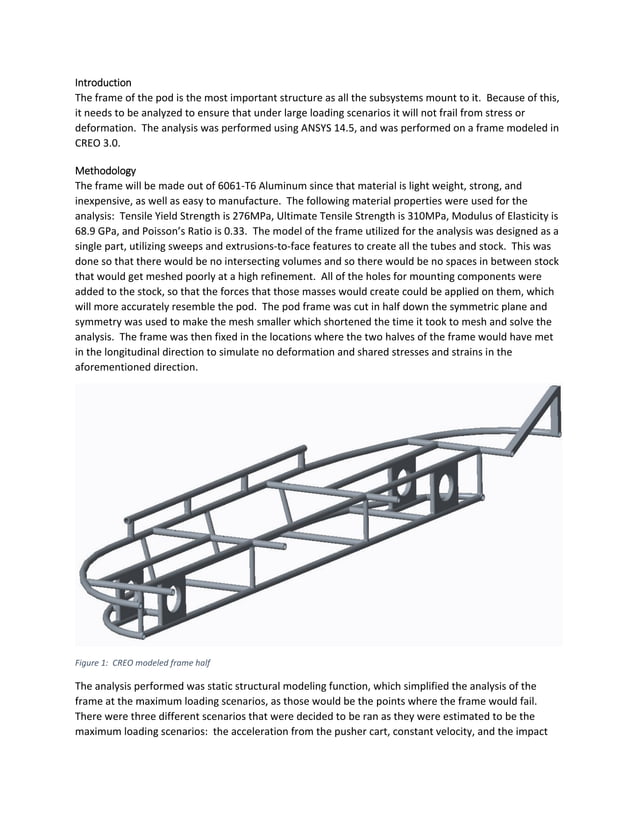Finite Element Analysis of Mercury III Hyperloop Scale Model Pod Frame | PDF