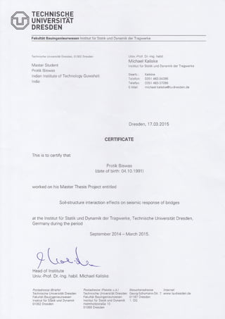 TU Dresden Certificate | PDF