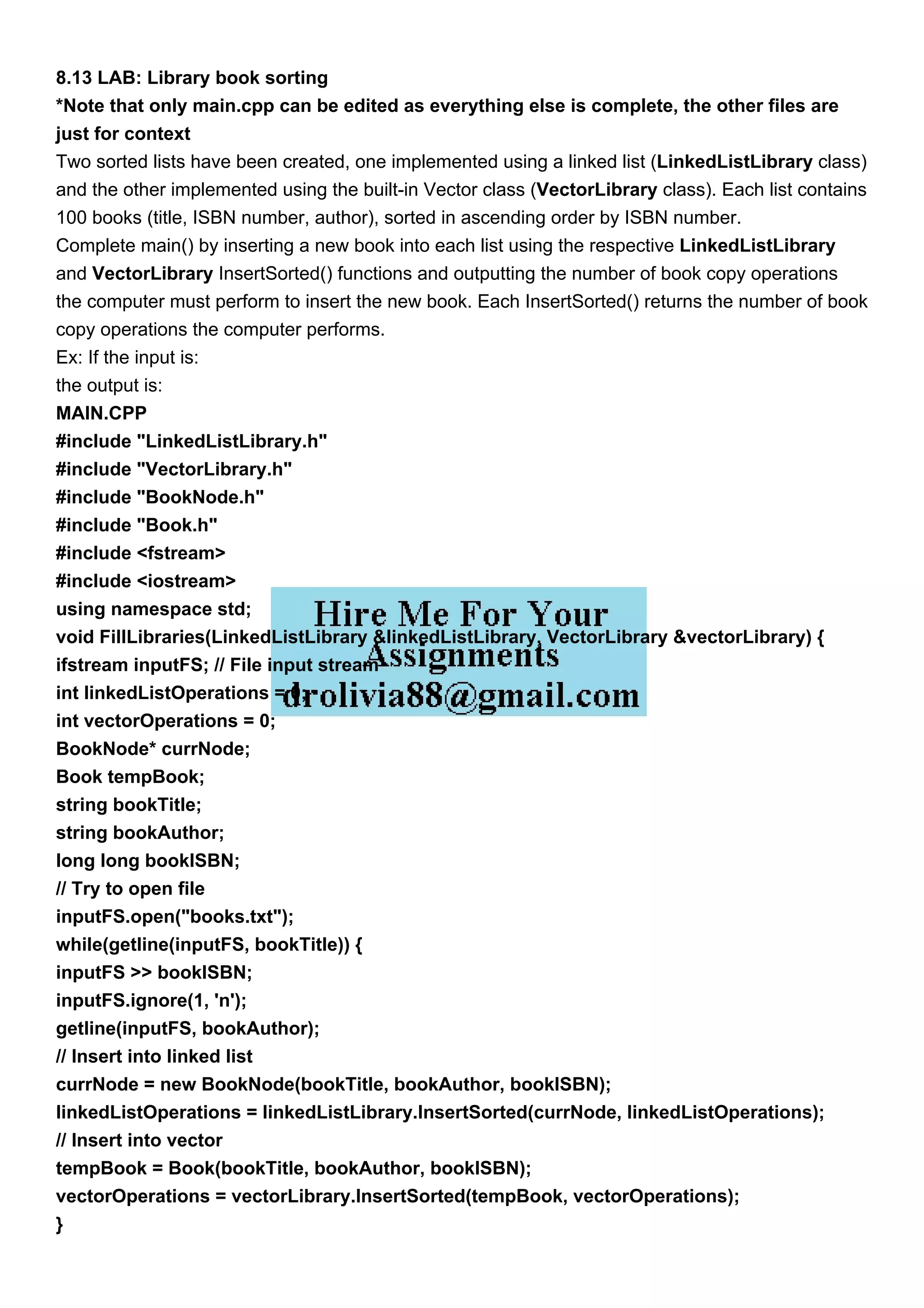 813 LAB Library book sorting Note that only maincpp can .pdf