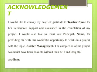 Disaster-Management-9th-Class-Project. Pdf | PDF