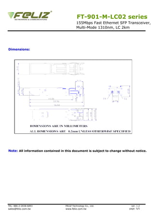 SFP(FT-901-M-LC02)_DataSheet_ver_1.2 | PDF