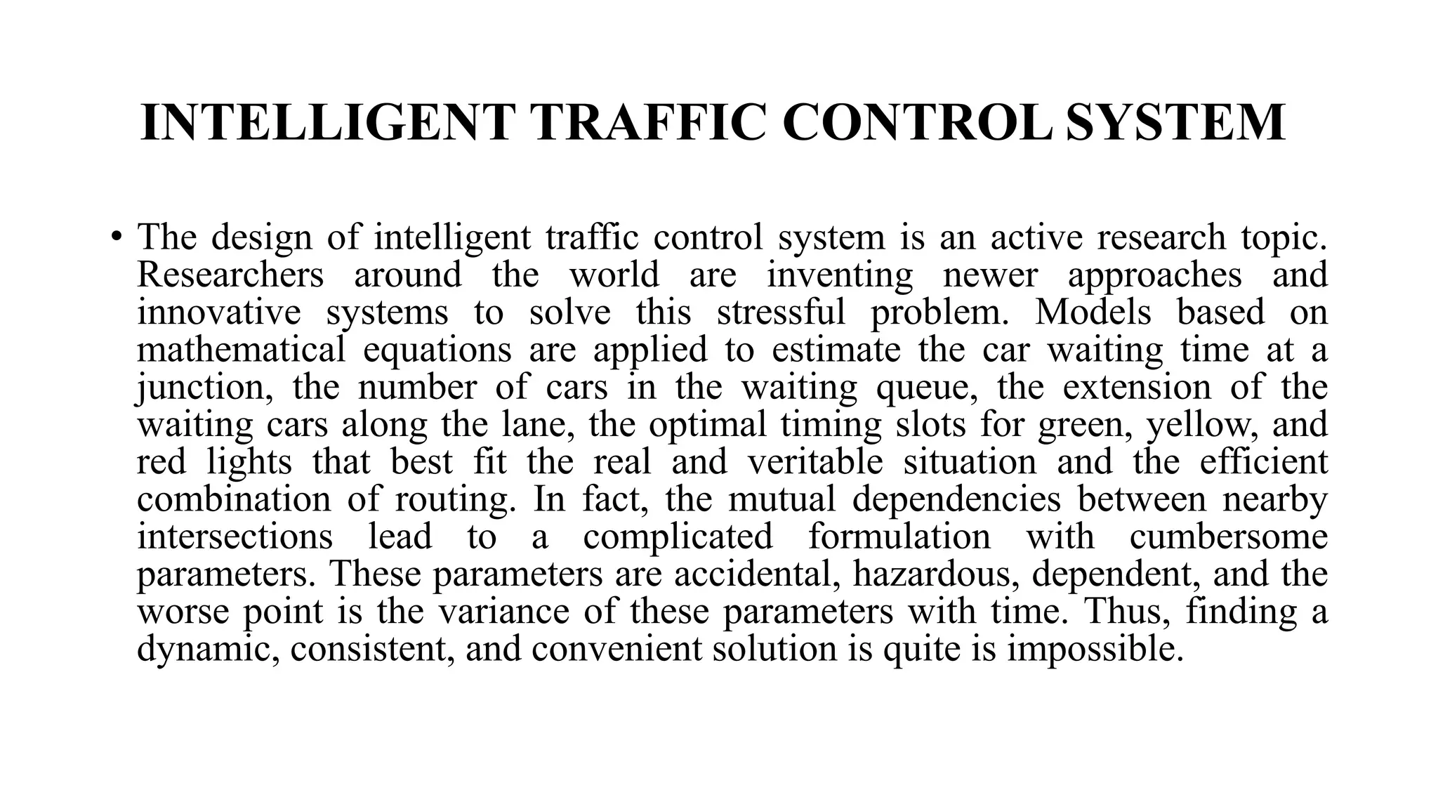 smart traffic light control system | PPTX