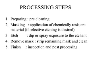 CHEMICAL MACHINING | PPTX