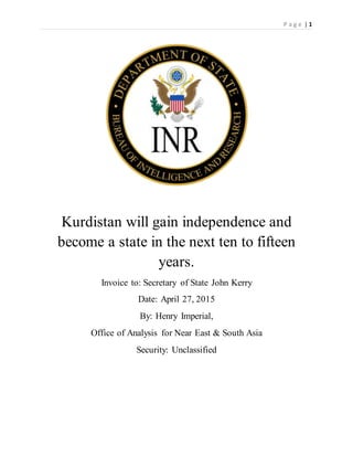 Kurdistan Analysis Paper | PDF