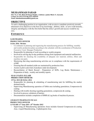 Curriculum Vitae | DOC | Manufacturing Industry | Industries