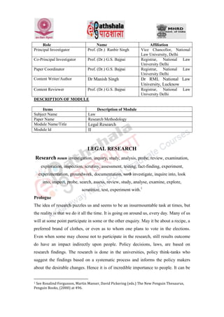LEGAL RESEARCH LAW | PDF