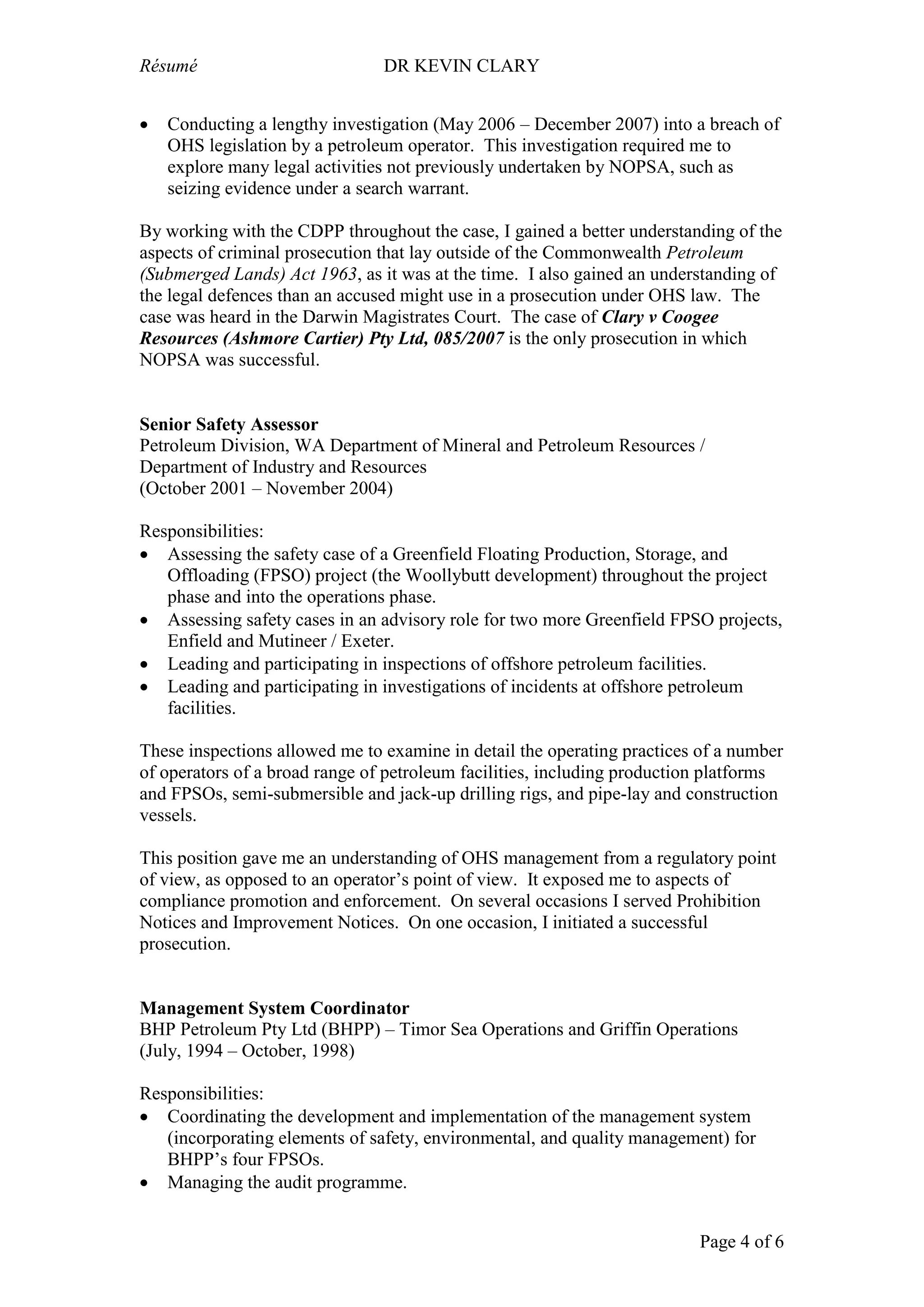 Kevin Clary Resume 20150515 | PDF