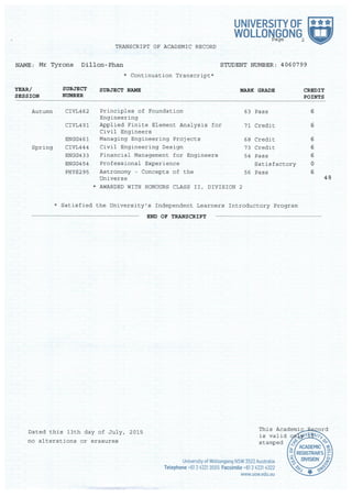 Academic Transcript | PDF