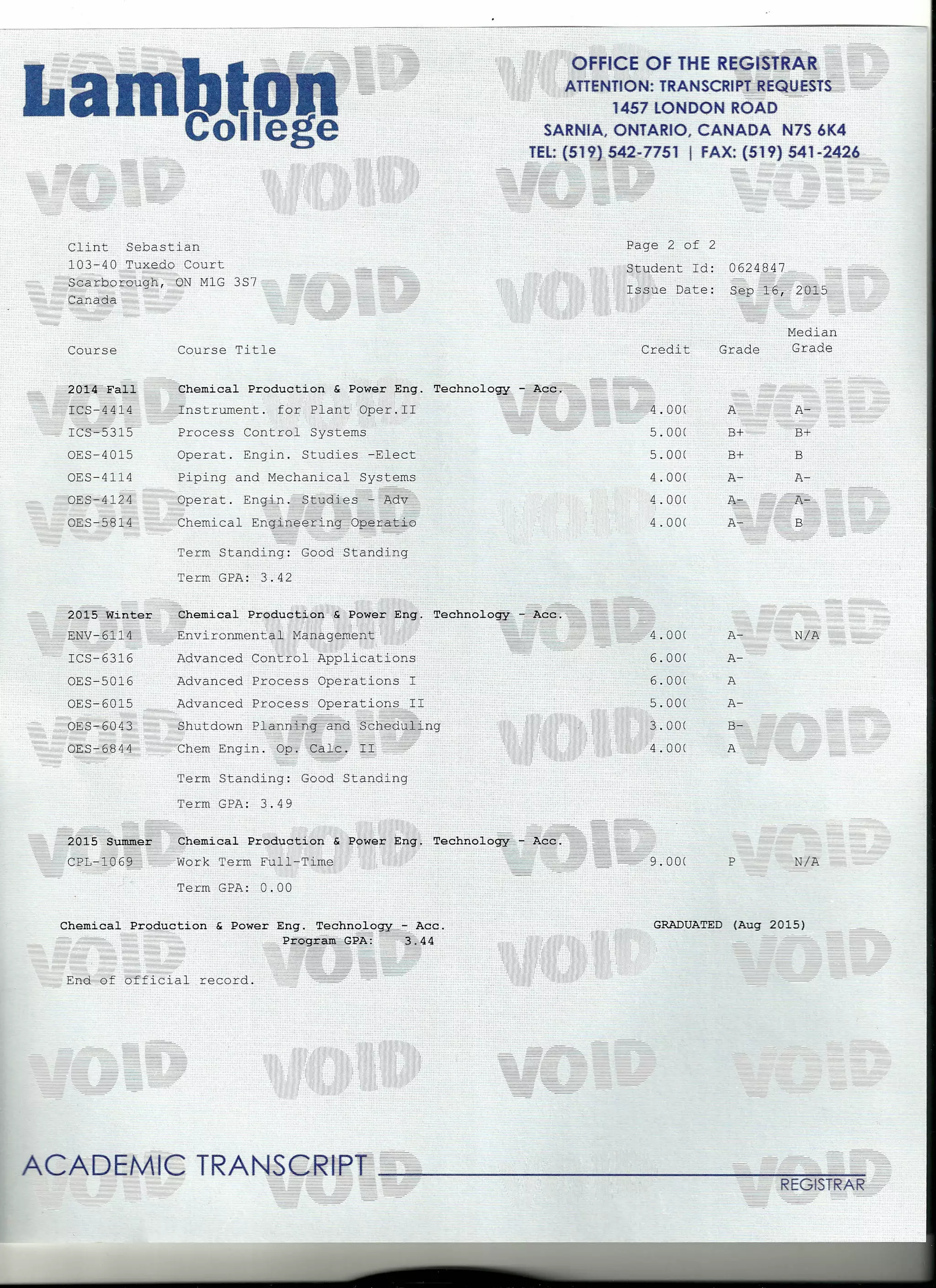 Advanced Diploma Transcript | PDF