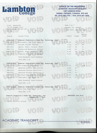 Advanced Diploma Transcript | PDF