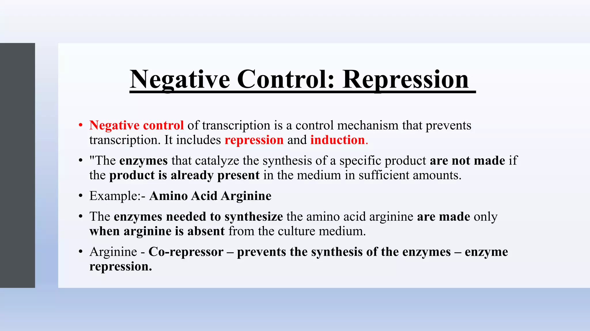 Negative control of transcription | PPT