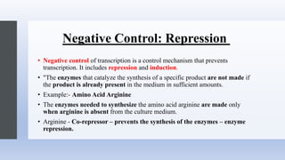 Negative control of transcription | PPTX