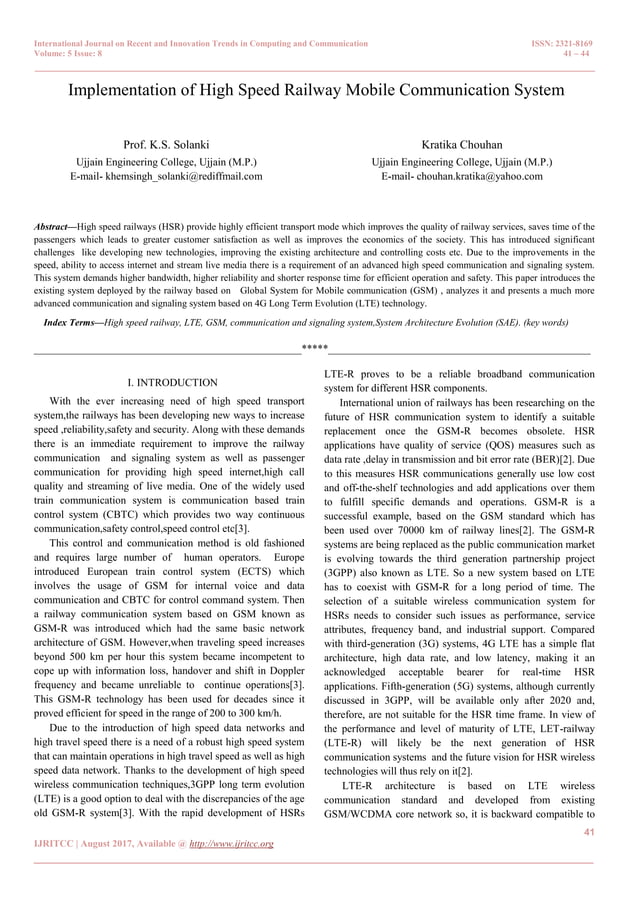 Implementation of High Speed Railway Mobile Communication System | PDF