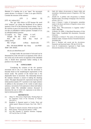 Wh Question In-Situ and Movement in Najdi Dialect | PDF