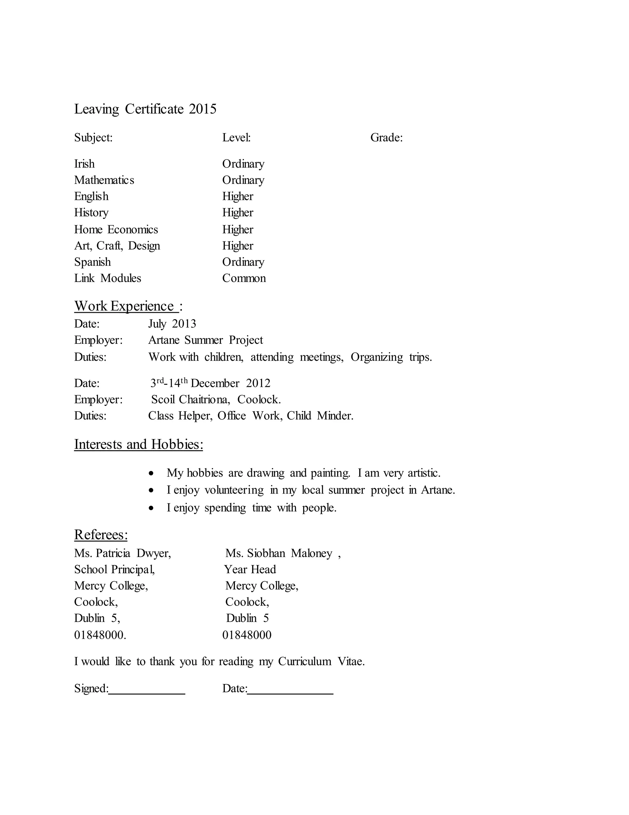FRANKIE WHELAN CV | DOCX