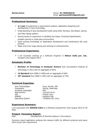 GarimaArora_Resume | DOC