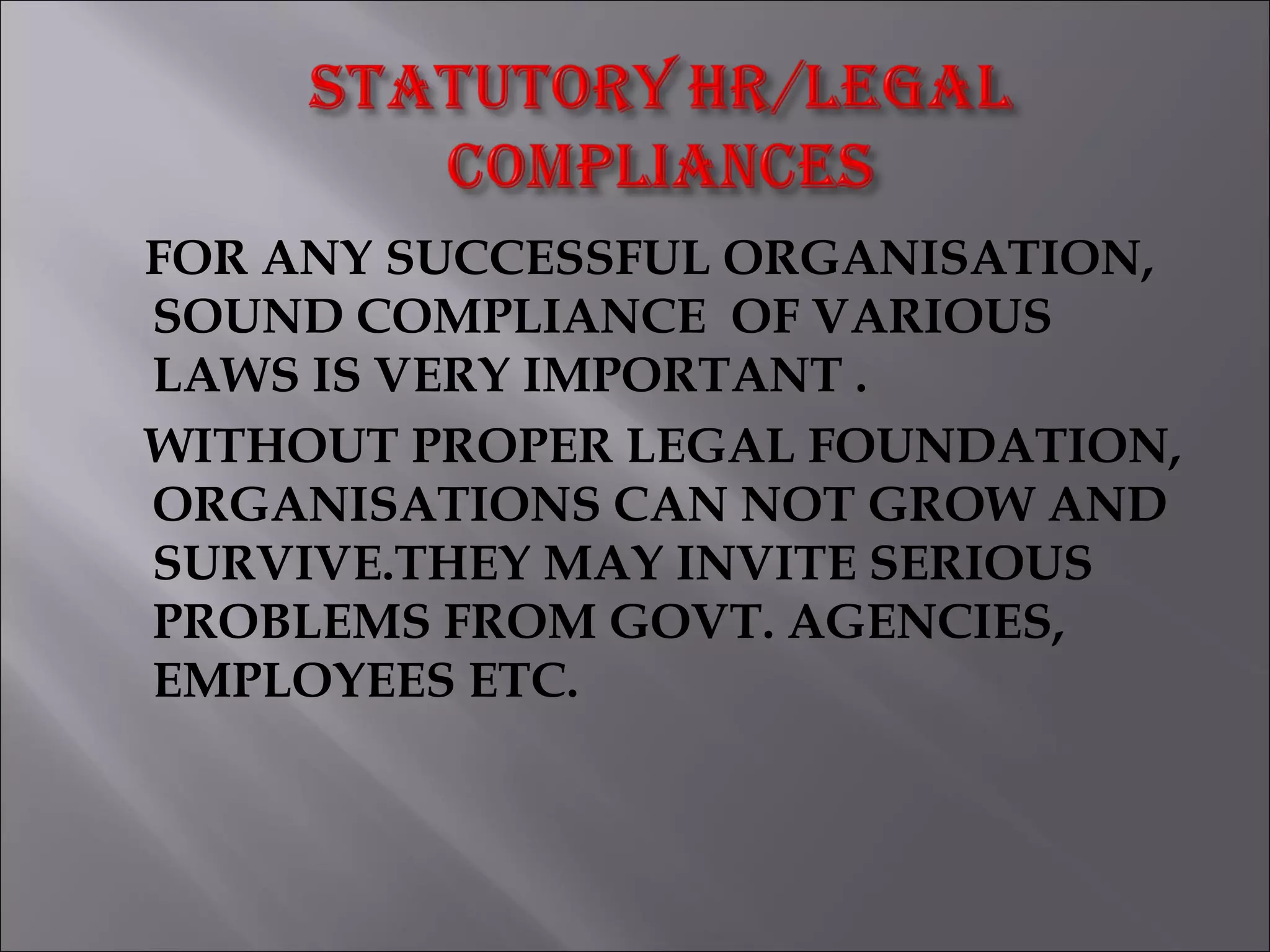 Statutory compliances _ppt made by HP HR | PPT