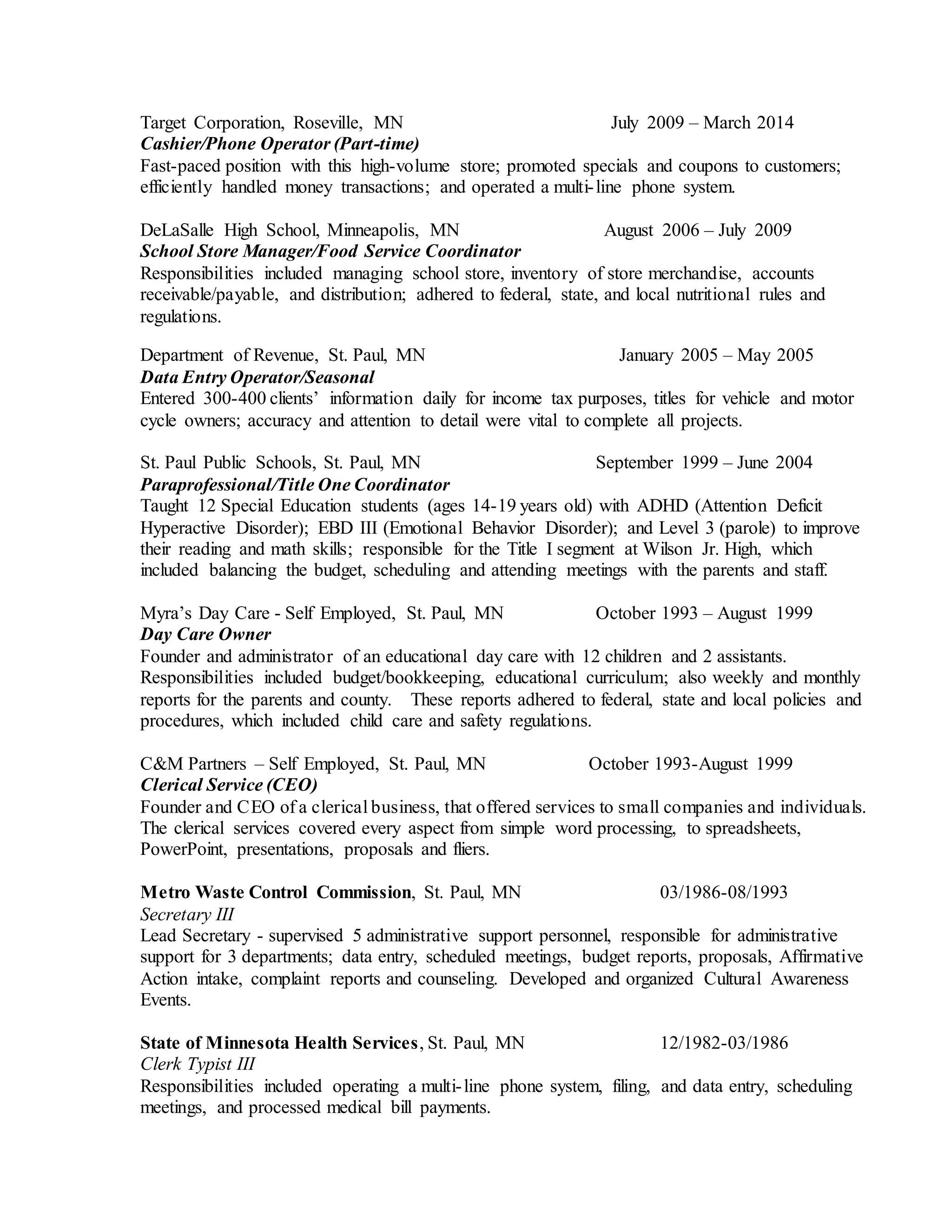 Myra's Resume 06042016 | PDF