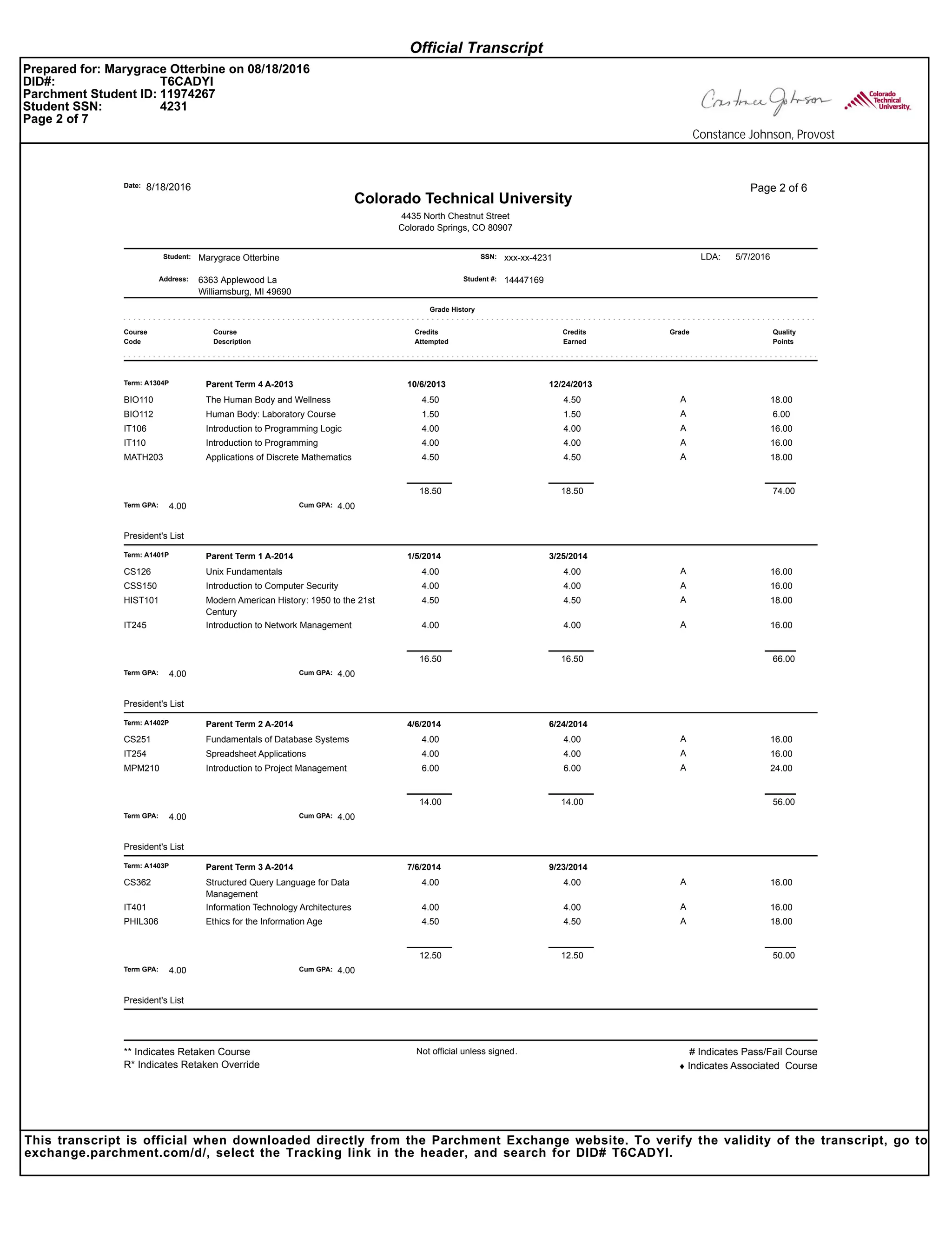 CTU Transcript | PDF