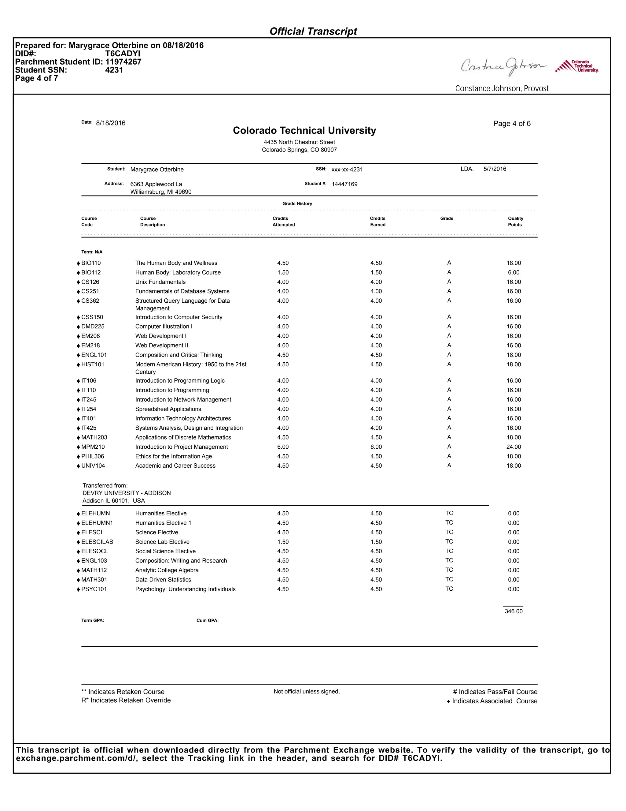 CTU Transcript | PDF