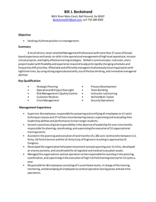 Bill Beckstrand Resume | DOCX
