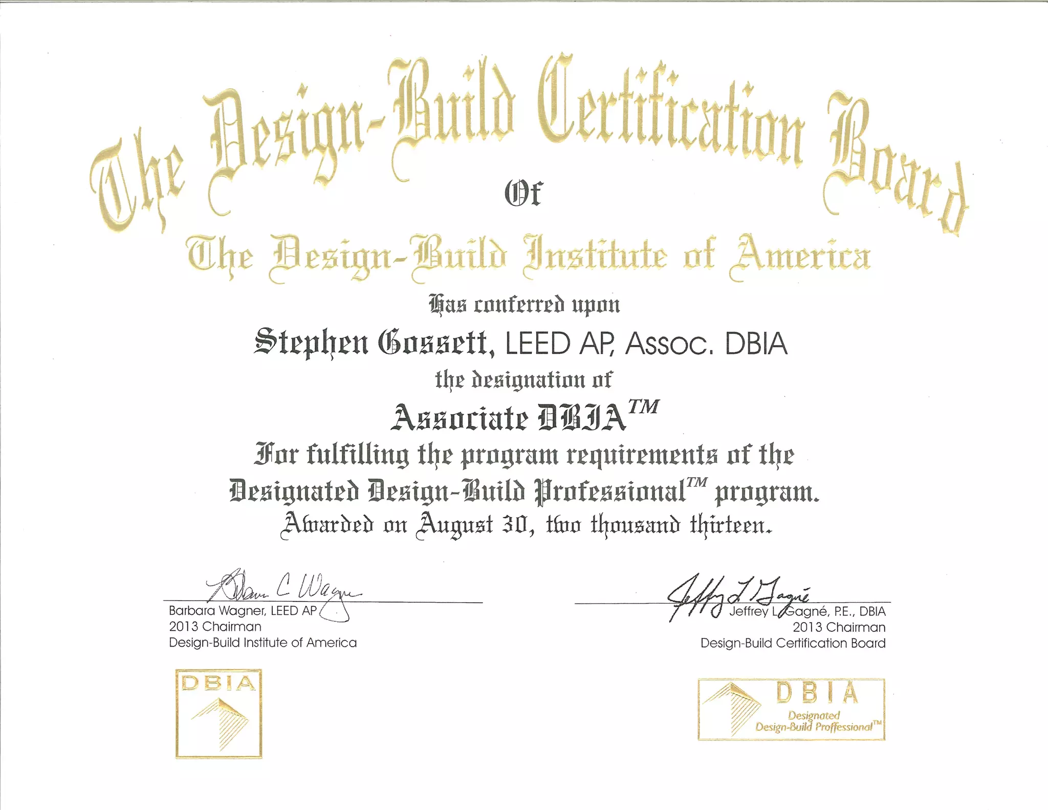 DBIA CERTIFICATION | PDF