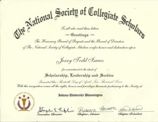 National Honor Society of Collegiate Scholars | PPT